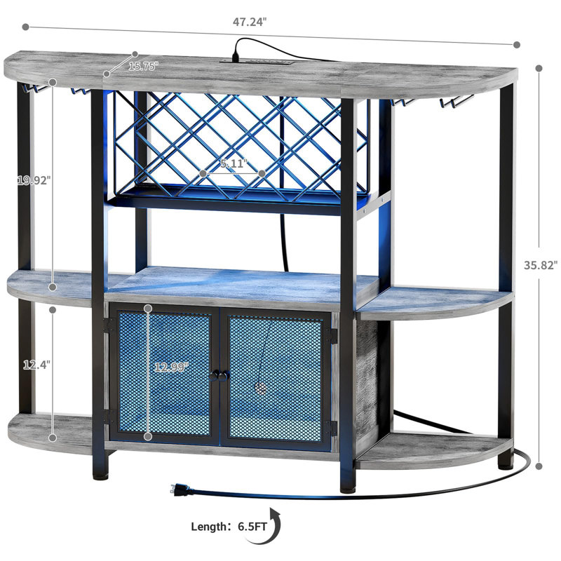 Mercer41 Ayzen 47.24'' Bar Cabinet | Wayfair